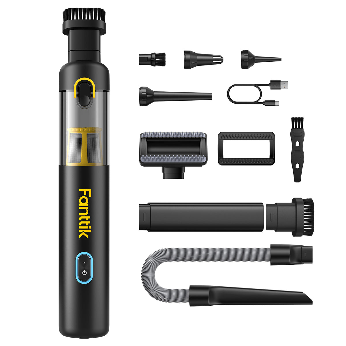 Fanttik Slim V8 Apex Car Vacuum - 4-in-1 Multifunctional Mini Vacuum