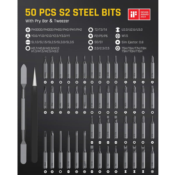 Fanttik E1 MAX Electric Screwdriver - 50 Magnetic Bits