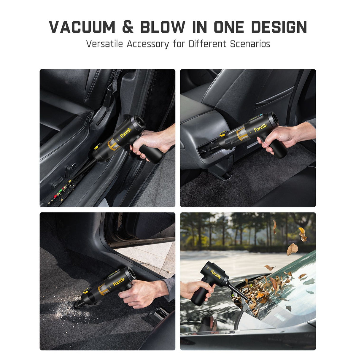 Fanttik Slim V10 Mix Car Vacuum-4 in 1 Handheld Air Duster and Vacuum