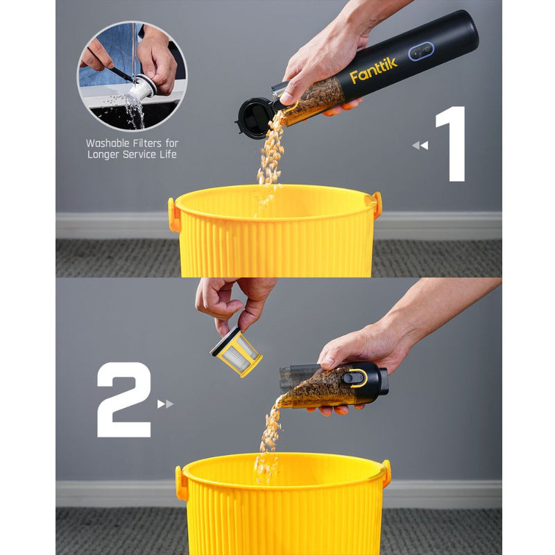 Fanttik Slim V8 Apex Car Vacuum - 4-in-1 Multifunctional Mini Vacuum