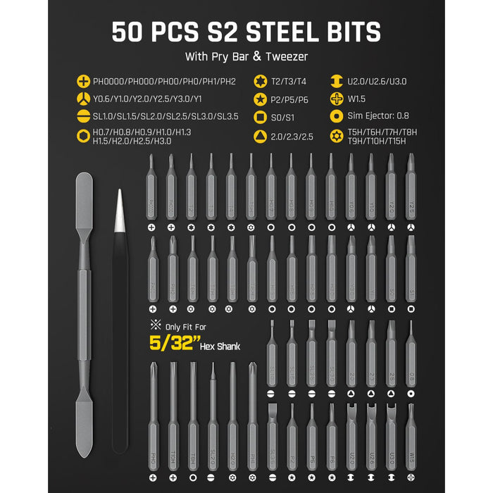 Fanttik E2 Ultra Electric Screwdriver - 50 Magnetic Bits