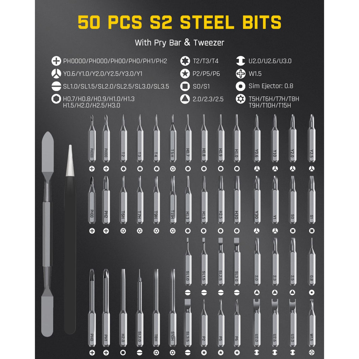 Fanttik E2 Max Electric Screwdriver - 50 Magnetic Bits