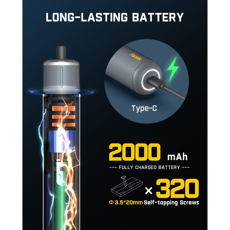 Fanttik S1 Pro Cordless Screwdriver Kit - 16 Bits, High-Tech Features