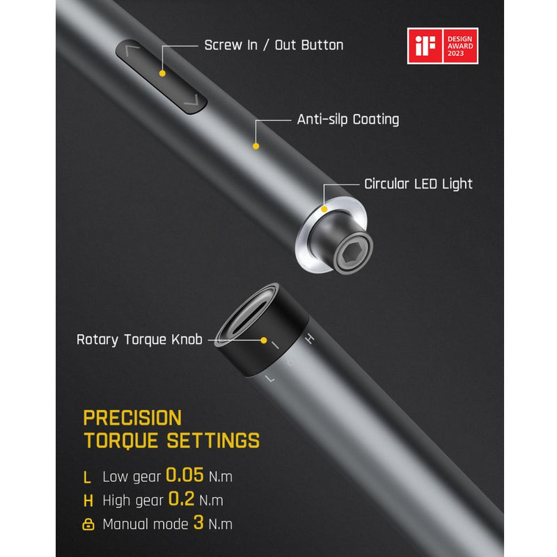 Fanttik E1 MAX Electric Screwdriver - 50 Magnetic Bits