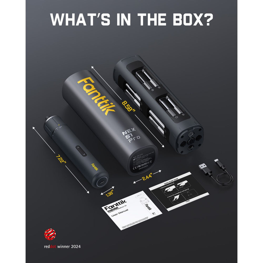 Fanttik S1 Pro Cordless Screwdriver Kit - 16 Bits, High-Tech Features